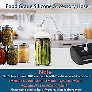 Mason Jar Vacuum Sealer Kit for FoodSaver - Food Saver Glass Jars Sealer Attachment With Accessory Hose and Manual Portable Vacuum Pump for Ball 4PCS Wide & Regular Mouth Lids