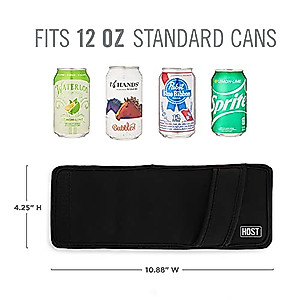 HOST Insta-Chill Can Cooler Flexible Freezable Gel and Ice Pack for Regular 12 oz Cans, Black