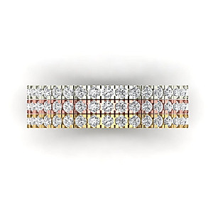 1 ct Round Cut Clear Simulated Diamond 14k White Rose Yellow Gold Stackable Wedding Engagement Anniversary Ring Band Sz 10.5