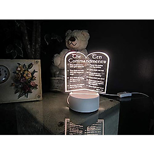 Jismu 3D LED Lamp 10 Commandments Decorative Lamp Best Gift for Him or Her