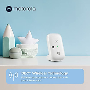 Motorola PIP10 Audio Baby Monitor - 1000ft Range, Secure & Private Connection, High-Sensitivity Mic, Volume Control, Alert Detection Light, Portable Parent Unit (Outlet or AAA Battery - NOT Included)