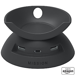Echo Pop Bundle: Includes Echo Pop | Charcoal & Made For Amazon Stand with USB-C and USB-A charging ports | Charcoal
