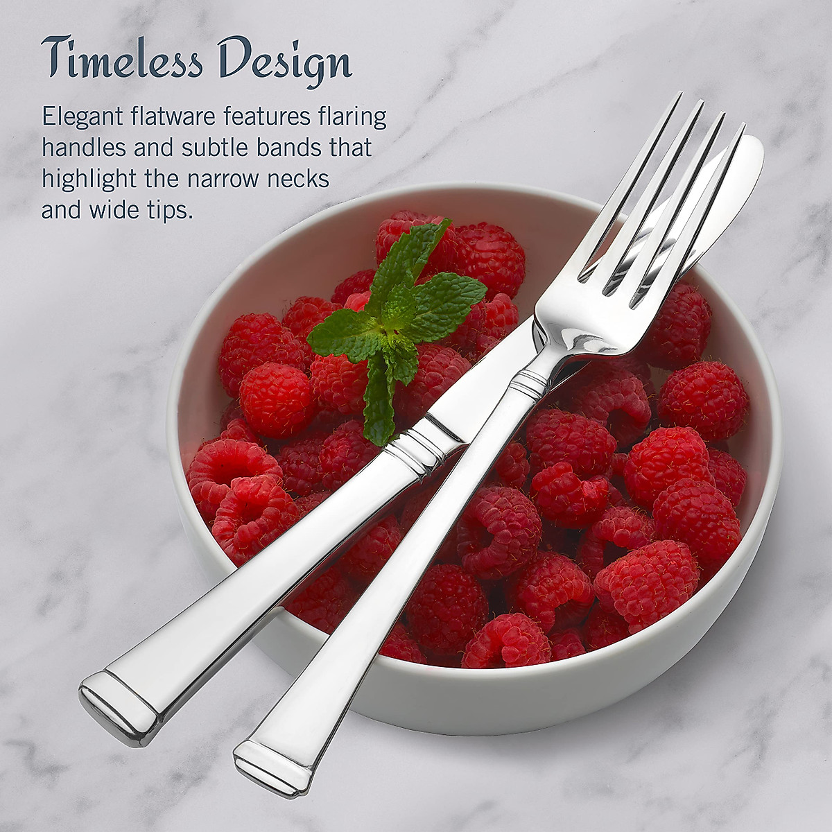 Mikasa Harmony 65 Piece Silverware Set, 18.10 Polished Mirror Stainless Steel, Service for 12 with Set