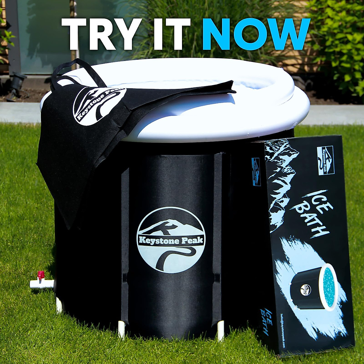 Keystone Peak Ice Bath - 108 Gallons Cold Plunge tub + Portable Ice Bath tub for Athletes & Navy Seals + Ice Baths and Soaking + Cold Water Therapy - Boost your immune system & Improve recovery