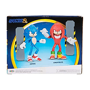 Sonic the Hedgehog Sonic 2 Movie 4" Action Figure 2 Pack - Sonic & Knuckles , Red