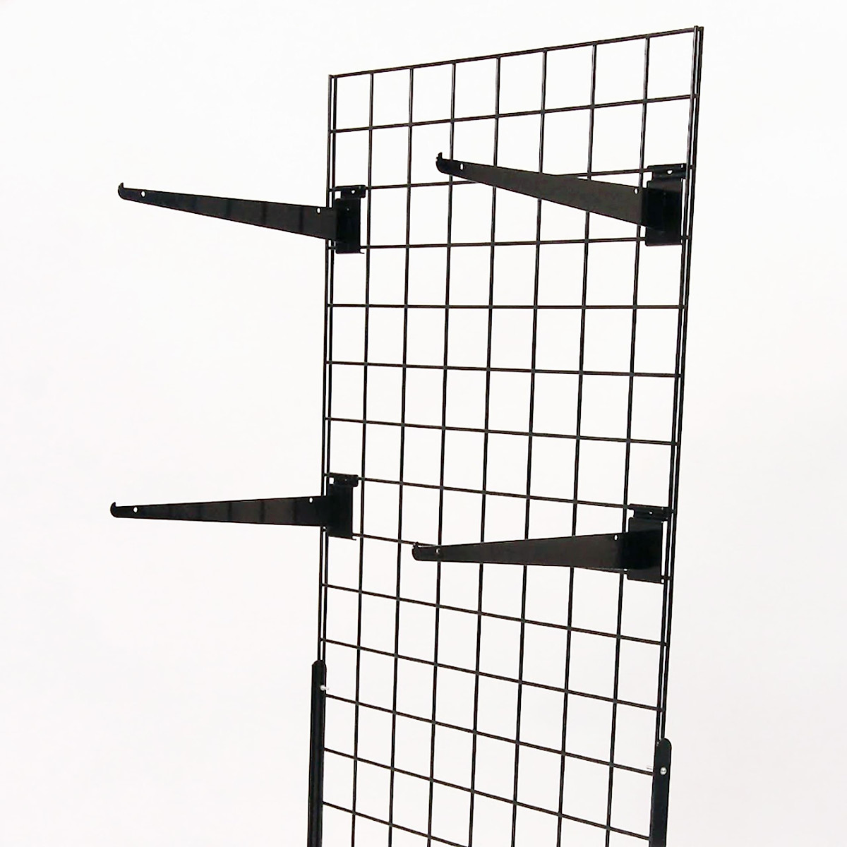 14 inch Black Metal Shelf Brackets for Wire Grid - Pack of 10