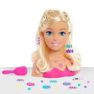 Barbie Fashionistas 8-Inch Styling Head, Blonde, 20 Pieces Include Styling Accessories, Hair Styling for Kids, Kids Toys for Ages 3 Up by Just Play