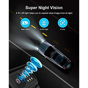 2K Backup Camera Systems, 7 Inch Vehicle Back Up Cameras with IP69 Waterproof Rear View Camera IR Night Vision, Wire Reserve Camera with Suction Cup Mount Bracket