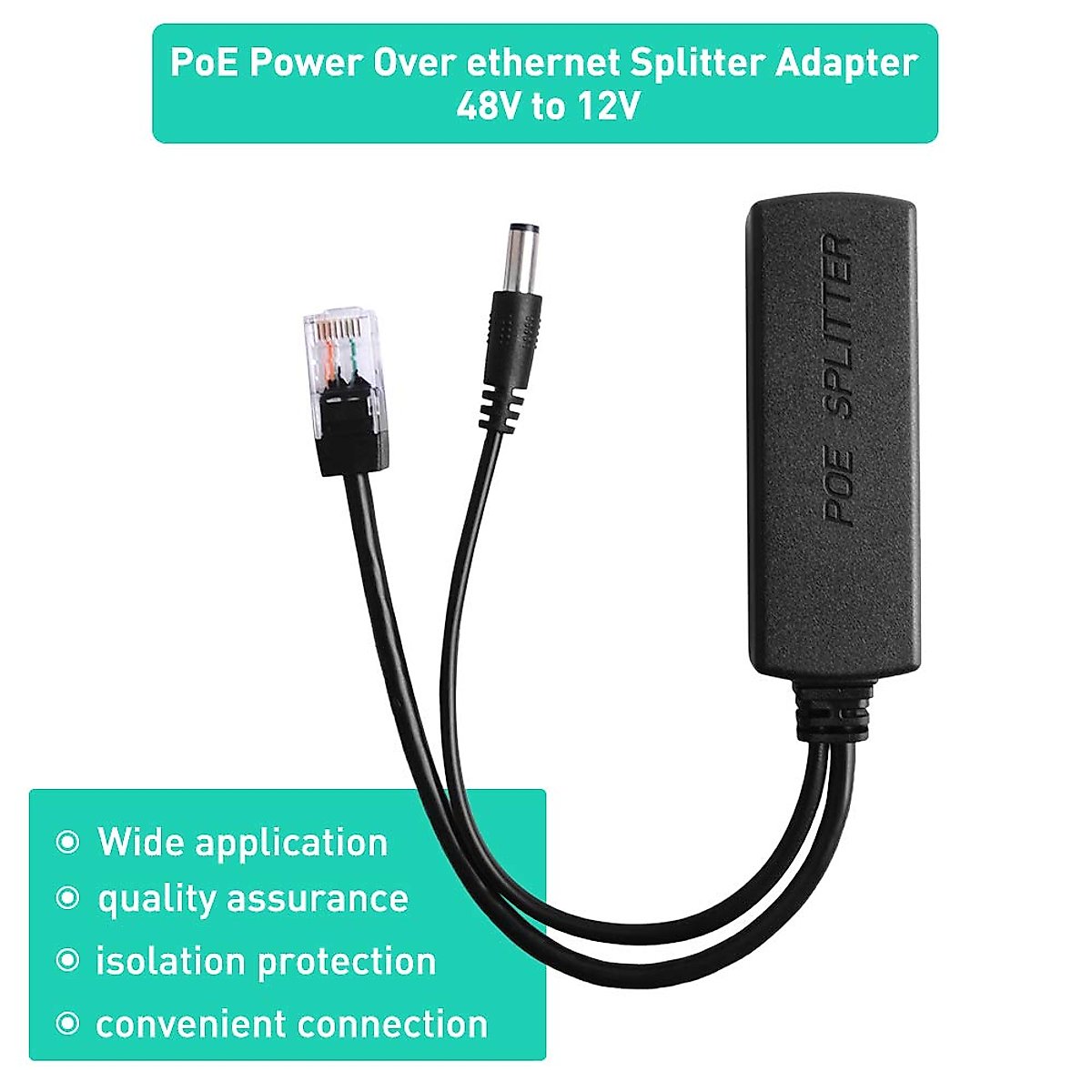 GeeekPi Gigabit PoE Splitter, 48V to 12V Ethernet Adapter,IEEE 802.3af Compliant 10/100/1000Mbps PoE Splitter for IP Camera,Wireless Access Point and VoIP Phone