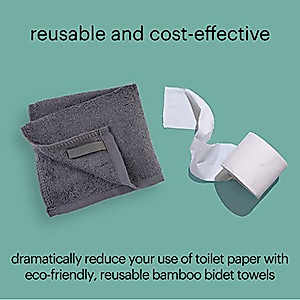 Brondell Ultra-Soft Bamboo Bidet Towels for Bathrooms, Soft and Absorbent, Machine-Washable, Quick Dry, 9.85” x 9.85”, Includes Mesh Laundry Bag, Graphite, Small