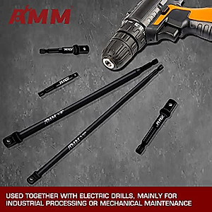 AMM 9-Piece Impact Grade Socket Adapter Set，1/4", 3/8", and 1/2" Drive | 3", 6", and 12" Socket Driver Adaptor，Adapt Your Power Drill To High Torque Impact Wrench