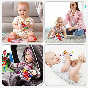 Teething Toys for Babies 0-6 Months, Baby Rattle & Sensory Teether Toys 6 to 12 Months, Multi Sensory Learning Toy Baby Teether Grasping/Crawling Toy for 3-6 Months Newborn, Infant, Boy and Girl Gift