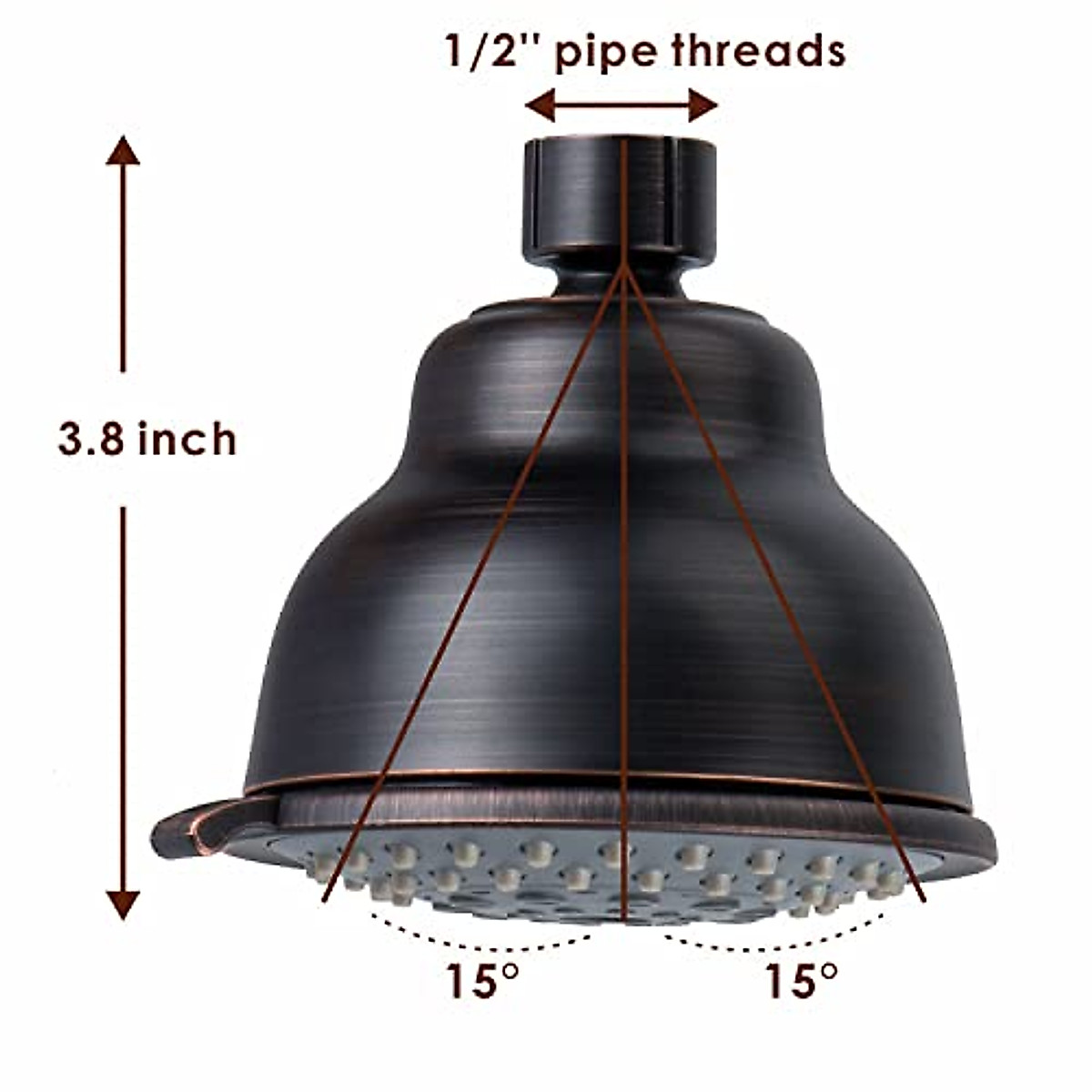 Voolan High Pressure Shower Head - 5 Function Rain Shower Head - Comfortable Shower Experience Even at Low Water Flow - Oil-Rubbed Bronze