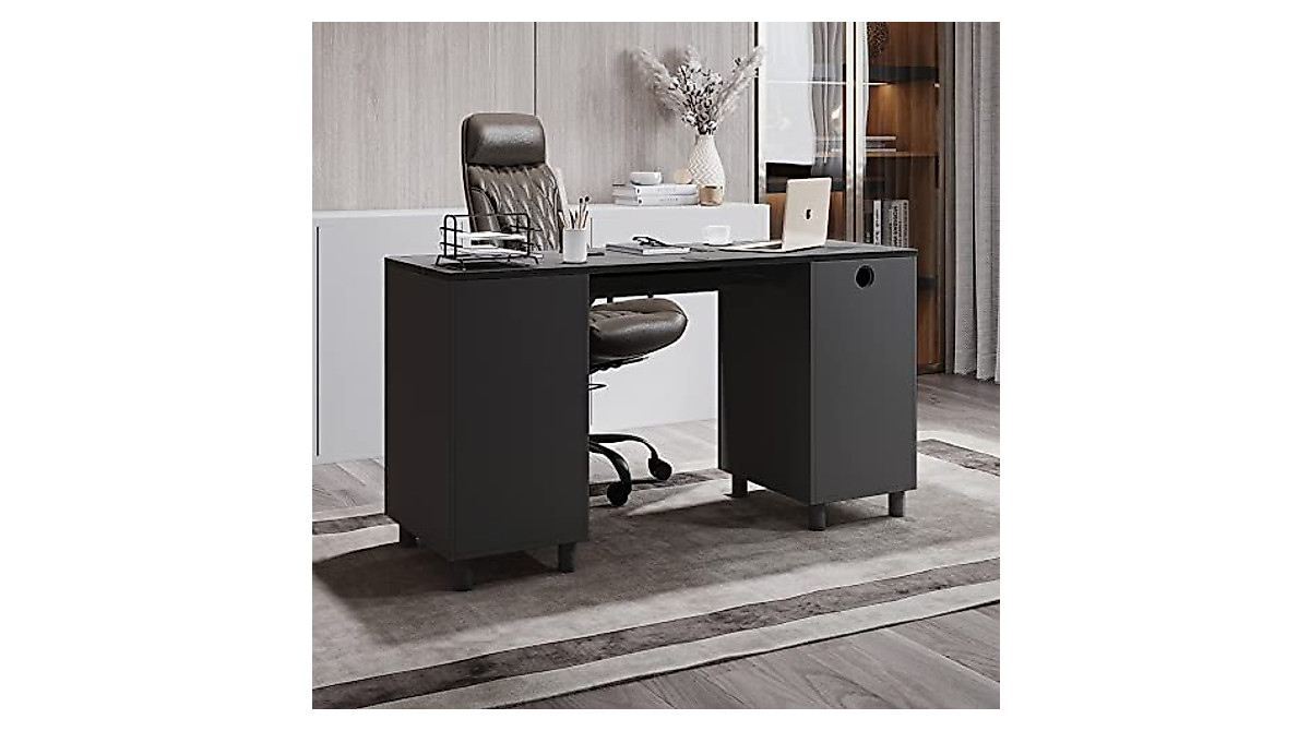 Modern Venice Computer Desk with Storage & Cable Management