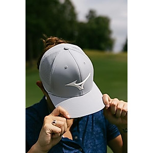 Mizuno Standard Tour Vent Snapback, Light Grey-White