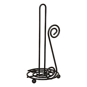 Spectrum Diversified Scroll Paper Towel Holder for Kitchen Countertop & Dining Room Table, Black