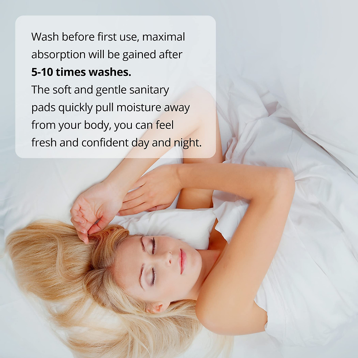 wegreeco Reusable Menstrual Pads for Women - Reusable Sanitary Pads | Reusable Panty Liners | Soft Cloth Menstrual Pads - 5 Pack, 1 Cloth Wet Bag (L, Bee & Bloom)