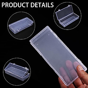 WLLHYF 3Pack Small Plastic Storage Containers with Hinged Lids, Rectangle Clear Plastic Storage Containers Box for Beads Jewelry and Crafts Items (6.1 x 2.56 x 1.18 Inch)