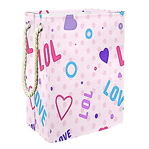 TIZORAX LOL Doll Surprise Style Laundry Hamper Baskets Waterproof Dirty Clothes Sorter Foldable Soft Handle Colourful for Home Detachable Brackets