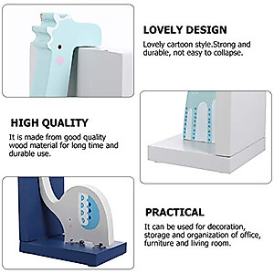 GARNECK Heavy Duty Bookshelf 1 Pair Giraffe Elephant Wooden Bookends Creative Cartoon Animal Bookends Nonskid Stationery Book Supports Kids Gifts Kids Bookshelves