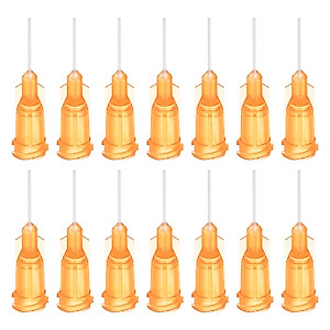 uxcell 50 Pcs 23G Plastic Dispensing Needles, 1/2" PP Glue Needle Tube Blunt Luer Lock Tips with PP Flexible Needle for Liquid Glue Gun, Orange