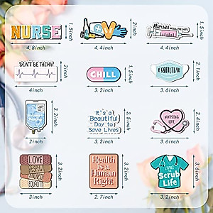 12 Pieces Nurse Refrigerator Magnets Nursing Magnetic Stickers Nursing Stickers Funny Nursing School Essentials Medical Nursing Student Stickers Magnetic Nurse Decal for Refrigerator Laptops Locker