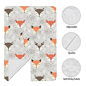 Rutiea Cute Forest Fox Seamless Pattern Car Seat Cover for Babies, Peekaboo Opening Minky Carseat Canopy Stroller Cover for Newborn, Mom Nursing Breastfeeding Covers, Blanket for Infant Toddler