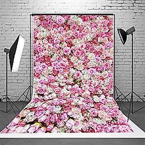 ZSEDP 1.5x2.1m 5x7ft Wedding Rose 3D Flowers Wall Studio Backdrop Photography Photo Background Cloth Party Weding Decor
