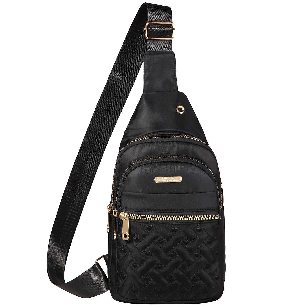 AIKELIDA Small Sling Backpack Crossbody Sling Bag Fanny Pack Cross Body Bag for Outdoors Hiking Traveling - Black