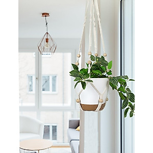 Bouqlife Hanging Planters with Macrame Plant Hangers for Indoor Outdoor Plants 3 Set Self Watering Pots Hanging Baskets Flower Pot Holders 3 Different Size