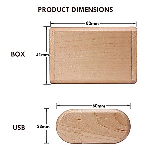 Custom Logo Wood USB Flash Drive 16GB Wooden Pendrive Stick USB Box (16GB X 5PCS)