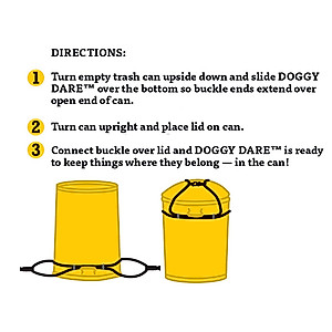 (2 Pack) Doggy Dare Trash Can Lock - Medium - Fits 30-40 Gallon Trash Cans - Perfect for Dogs, Raccoons, Opossums - Bungee Cord Design Makes Install Simple (Trash Can NOT Included)