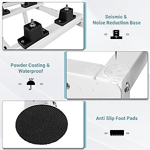 Eastrexon Mini Split Ground Stand, Adjustable Anti-Vibration Mini Split Stand w/ 400LBS Load Capacity, Heavy Duty AC Stand for 9,000-18,000 BTU Ductless Mini Split Air Conditioner Heat Pump