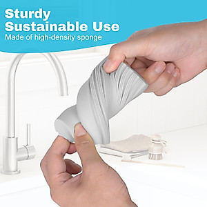 Fikoksol 4pcs Damp Dusting Sponge Duster Grey, Household Clean Sponges Duster for Cleaning Baseboards Blinds, Vents, Window Trunk, Scrub Magic Sponge Eraser Reusable Wet Sponges Cleaning Supplies Tool