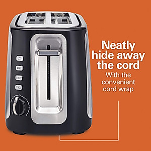 Hamilton Beach 4-Slice Toaster with Long-Slots, Sure-Toast Technology, Bagel & Defrost Settings, Auto-Shutoff, Stainless Steel (24820)