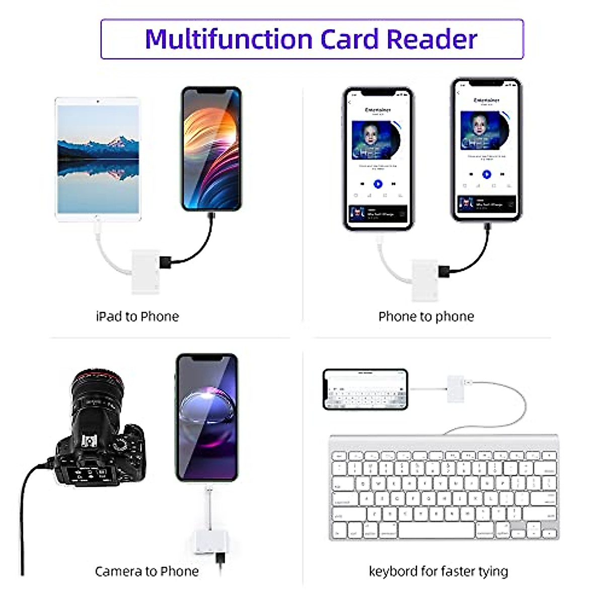 RayCue USB C to Micro SD TF Memory Card Reader, 3-in-1 USB Camera Card Reader Adapter Compatible with iPhone 15,iPad Pro, MacBook Pro/Air, Chromebook XPS, Galaxy S10/S9 and More USB C Devices