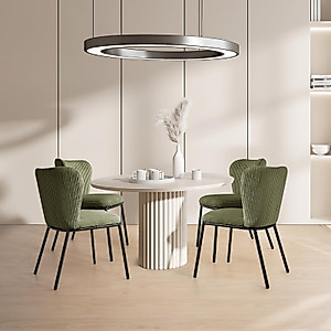 SIMTONAL Kitchen Chairs Set of 6, Mid Century Modern Dining Chairs, Green