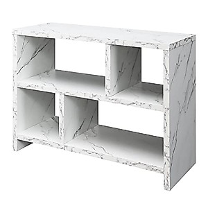 Convenience Concepts Northfield Console 3-Tier Bookcase, White Faux Marble