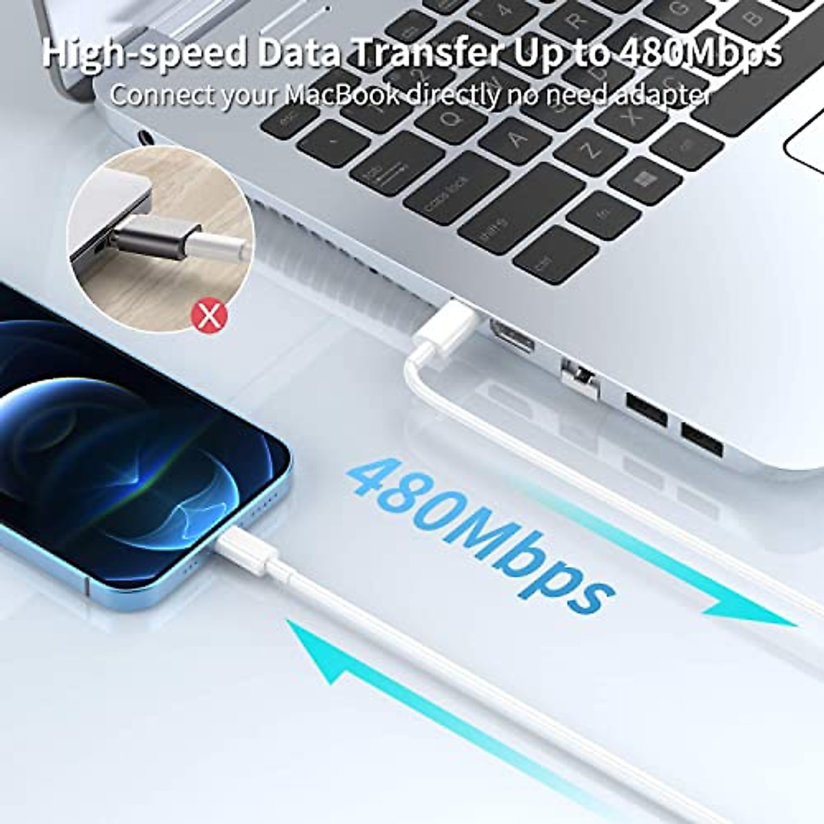 3-Pack iPhone 14 13 12 11 Fast Charger,【Apple MFi Certified】 20W PD USB C Wall Charger 6FT Cable Fasting Charging Adapter Compatible with iPhone 14Pro/13 Pro/12/12 Pro Max/11 Pro Max/XS Max/XS/XR/X/8