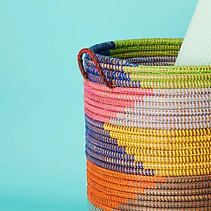 Handwoven Storage Basket Rainbow Colors (16" Small)