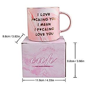 Lapogy Valentines Day gifts for Her Wife Girlfriend Gifts,Funny Gifts for Women/Christmas Gifts for Her/Birthday Gifts Mug,Presents Ideas for Women,I Love You Coffee Mug Pink Marble Coffee Cup 12 Oz