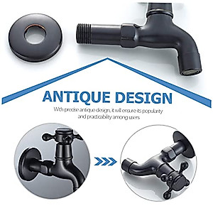 Gadpiparty 4pcs Wall Mount Basin Faucet Kitchen Wall Mount Faucet Tub Accessories for Bathtub Black Shut Off Valve Wall Mount Mop Pool Tap Boat Tap Single Cold Water Bar Sink Copper