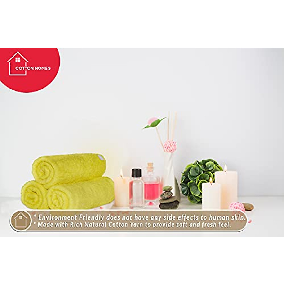 COTTON HOMES WASHCLOTH Soft Cotton Towels 11"x11" Yellow - (18 Pack) with 4 Free WASHCLOTHS, 100% Cotton Rich Fingertip Towels, Cleaning Rags Wash Cloths for Bathroom