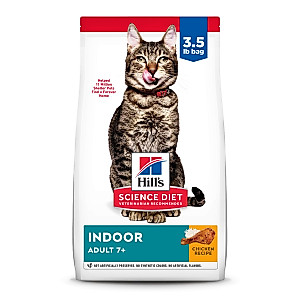 Hill's Science Diet Indoor, Senior Adult 7+, Easy Litter Box Cleanup, Dry Cat Food, Chicken Recipe, 3.5 lb Bag
