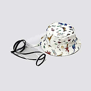 Toddler Bucket Hat Removable Face Shield Hat Cap for Baby Boys Girls Sun Hat UPF50 Anti Spitting Outdoor for Kids, Whiteanimal, 50cm/19.7"=12-24 Months