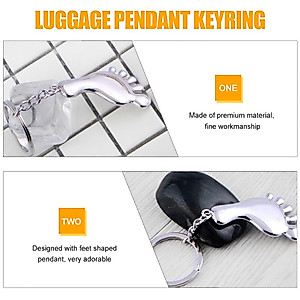 COLLBATH 3pcs Key Chain Car Key Holder Car Key Ring Metal Keychain Friendship Keys Holder Decorative Keyring Foot Shape Keyring Bag Hanging Key Ring Foot Shaped Keychain Footwear Bags Baby