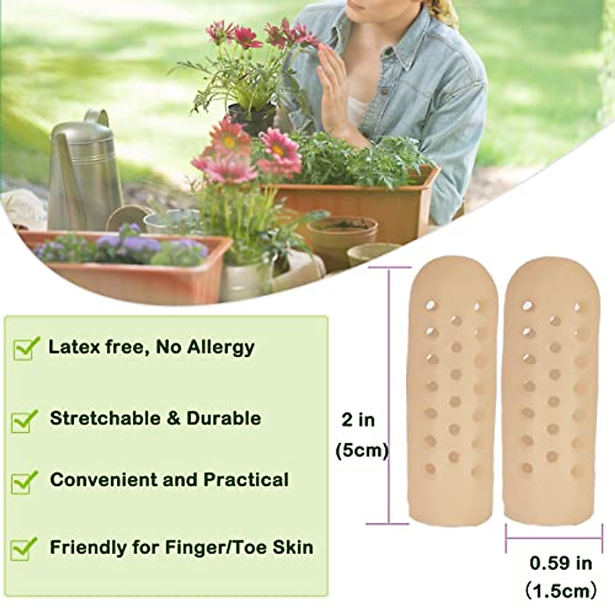 14 PCS Gel Finger Cot Medium Finger Caps Silicone Fingertips Protection - Finger Protectors Great for Trigger Finger, Finger Arthritis, Finger Cracking and Other Finger Pain Relief