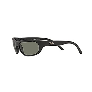 Ray-Ban Men's RB4033 Predator Rectangular Sunglasses, Matte Black/Polarized Green, 60 mm