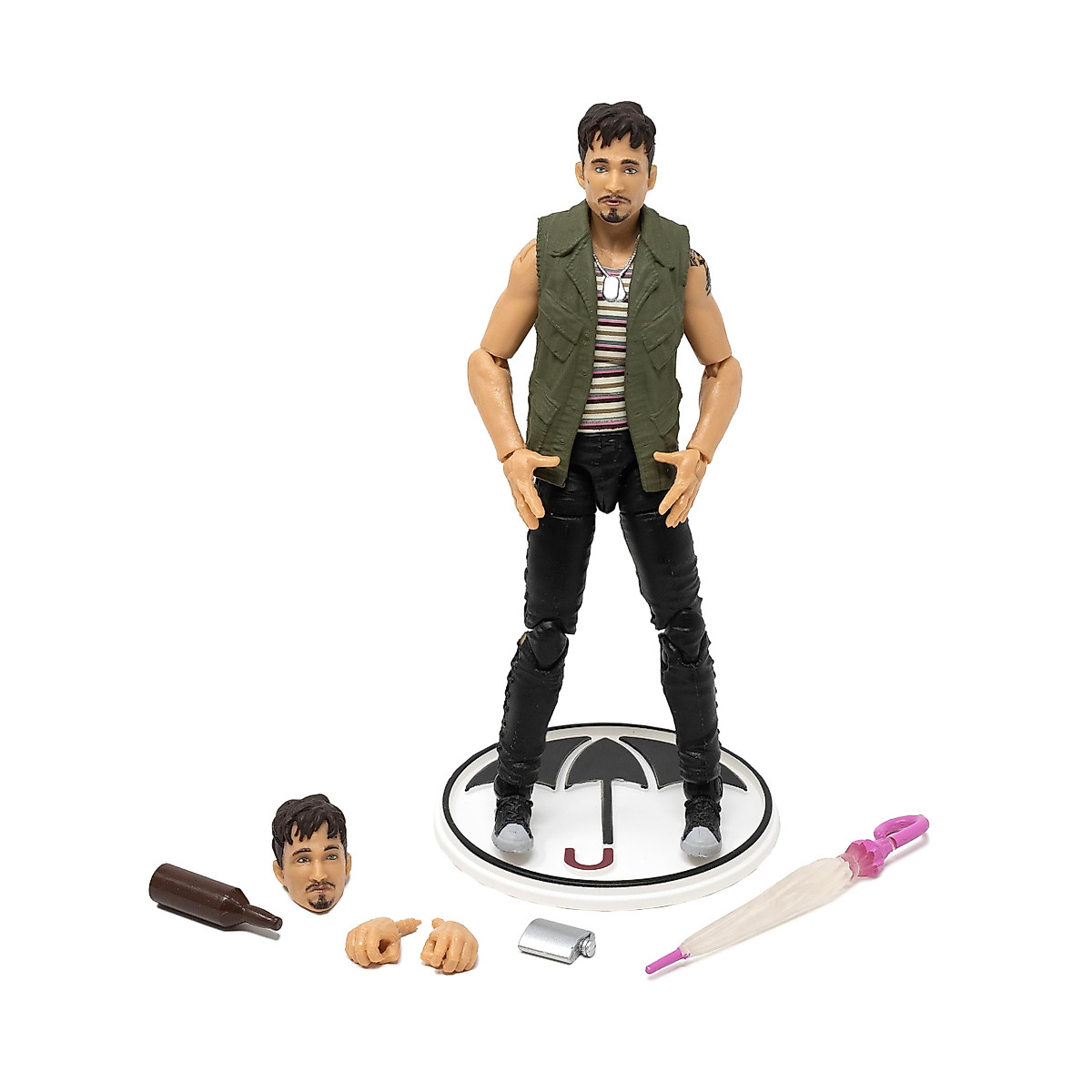 Boss Fight Studio Umbrella Academy Klaus Hargreeves, Number Four Action Figure – H.A.C.K.S., Highly Articulated Collectible & Customizable Figurine with Interchangeable Parts & Accessories – 1:18