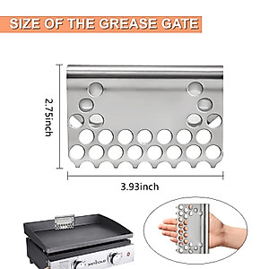 Begatter Grease Gate Spatula Holder Combo, Food Mesh Screen Blocks Food from Falling into Rear Grease Trap, Blackstone Griddle Accessories Universal Fit All Blackstone Grills, 2 PCS